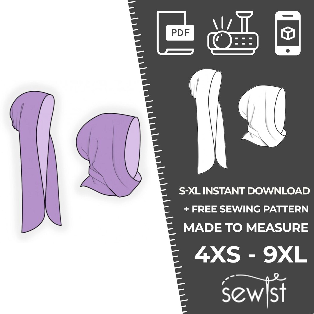 2377 Hood Sewing Pattern PDF S-M-L-XL or Made to Measure Sewing Pattern ...