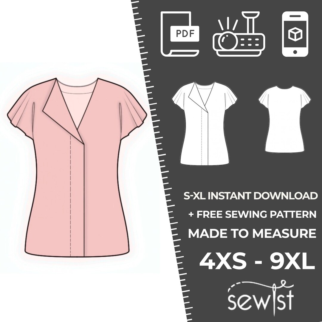 2300 Top Sewing Pattern PDF S-M-L-XL or Made to Measure Sewing Pattern ...
