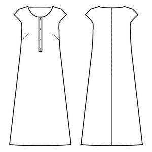 Women's Long Casual Dress Sewing Pattern PDF - 4xs-9xl/custom Size ...