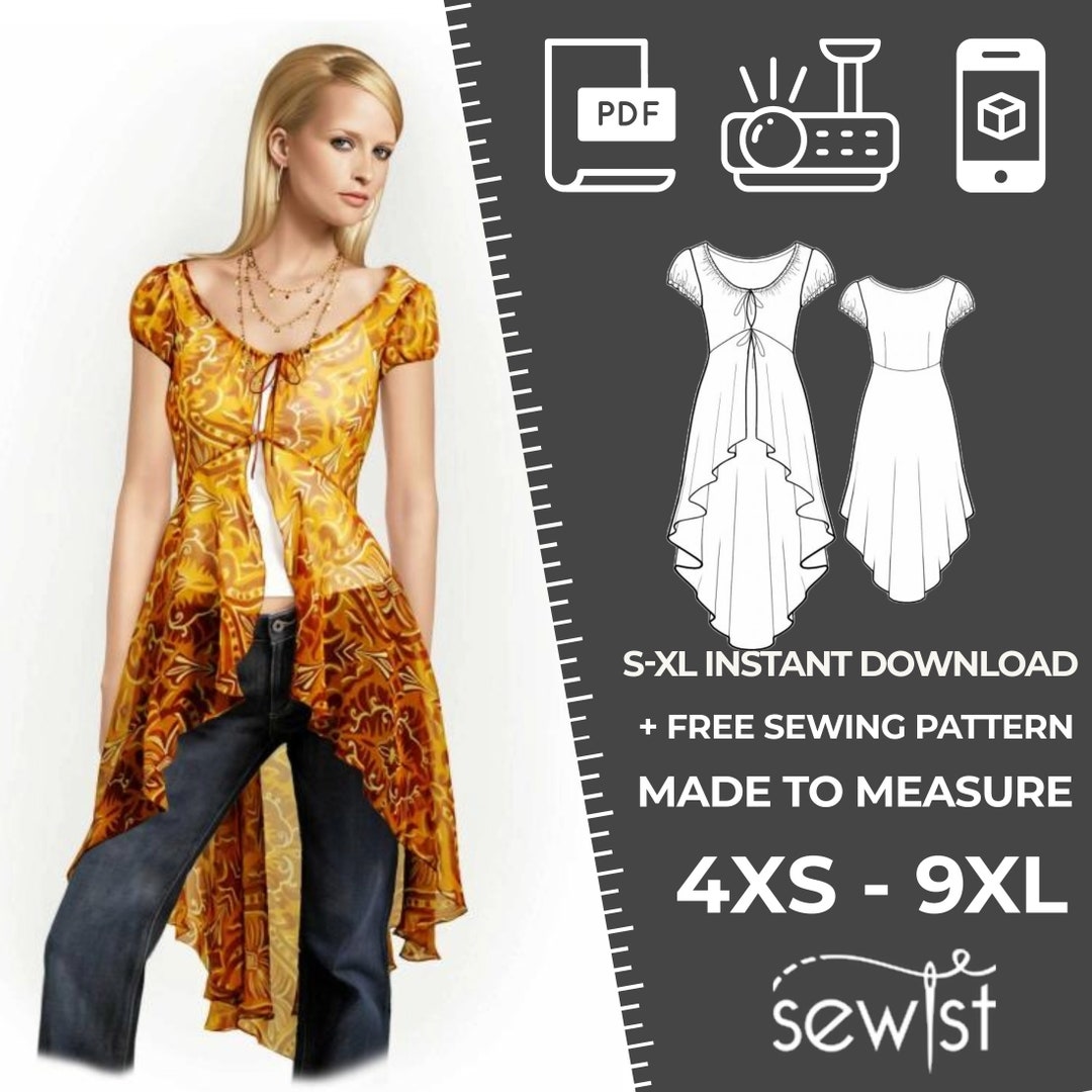 5772 Tunic Sewing Pattern S-M-L-XL or Made to Measure Sewing Pattern ...