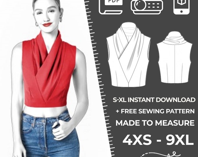 2091 Waistcoat Sewing Pattern PDF Download, S-M-L-XL or Free Made to ...