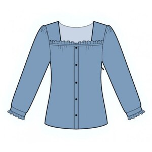 2046 Blouse - S-M-L-XL or Made to Measure Sewing Pattern PDF Download ...