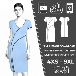 2141 Women's Dress Sewing Pattern PDF S,M,L,XL / Custom Size Elegant ...