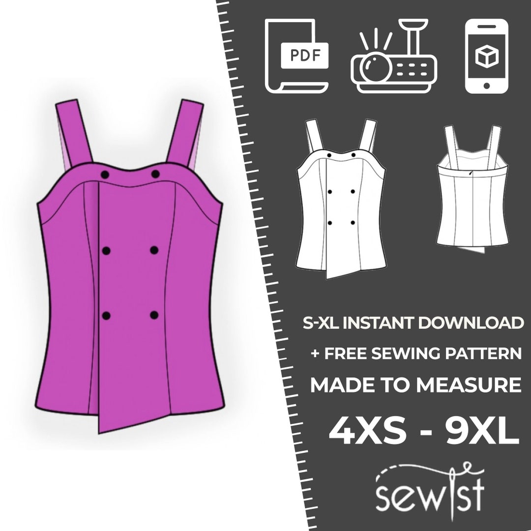 2330 Top Sewing Pattern PDF S-M-L-XL or Made to Measure Sewing Pattern ...