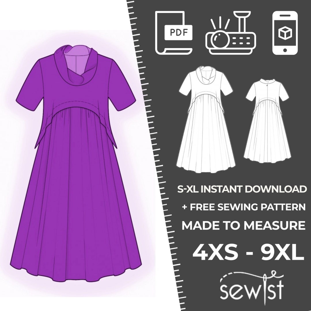 2335 Women's Dress Sewing Pattern PDF S,M,L,XL / Custom Size Wedding ...