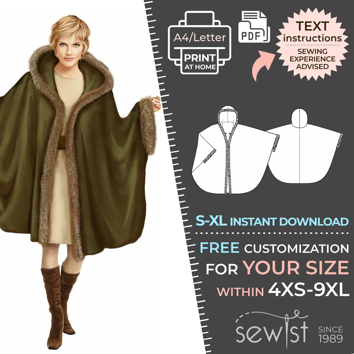 5722 Sewing Pattern PDF - S-M-L-XL or Made to Measure Sewing Pattern ...