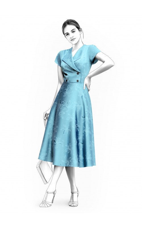 2144 Women's Dress Sewing Pattern PDF - S,M,L,XL / Custom Size ...