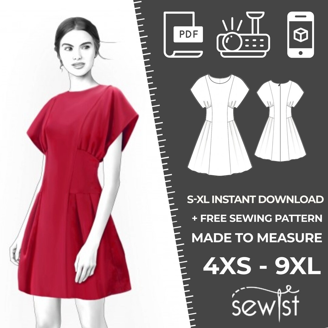 2130 Women's Dress Sewing Pattern PDF S,M,L,XL / Custom Size Elegant ...