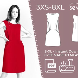 2415 Women's Dress Sewing Pattern PDF SMLXL / Custom - Etsy