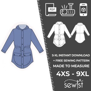 2110 PDF Denim Jacket Sewing Pattern S-M-L-XL or Made to Measure Sewing ...