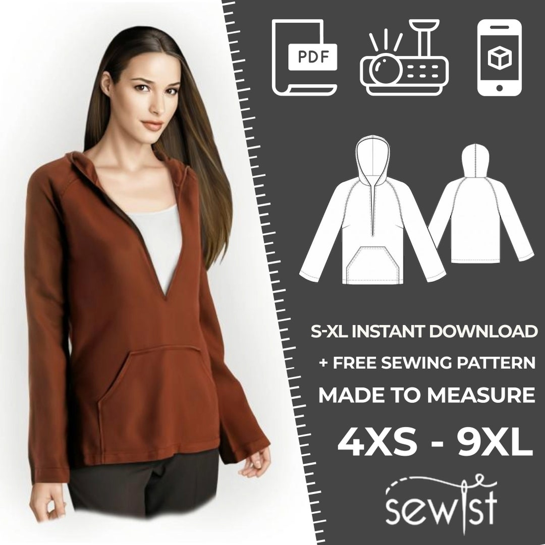 5755 Pullover Sewing Pattern PDF S-M-L-XL or Made to Measure Sewing ...