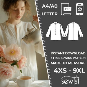 Women's Boho Tunic Sewing Pattern PDF - 4xs-9xl/custom Size - Elegant ...