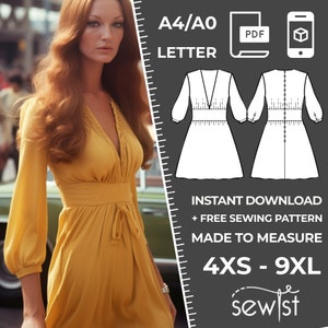 Women's Long Prom Dress Sewing Pattern PDF - 4xs-9xl/custom Size ...