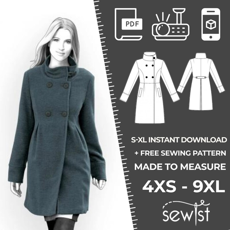 Coat Sewing Pattern - Etsy