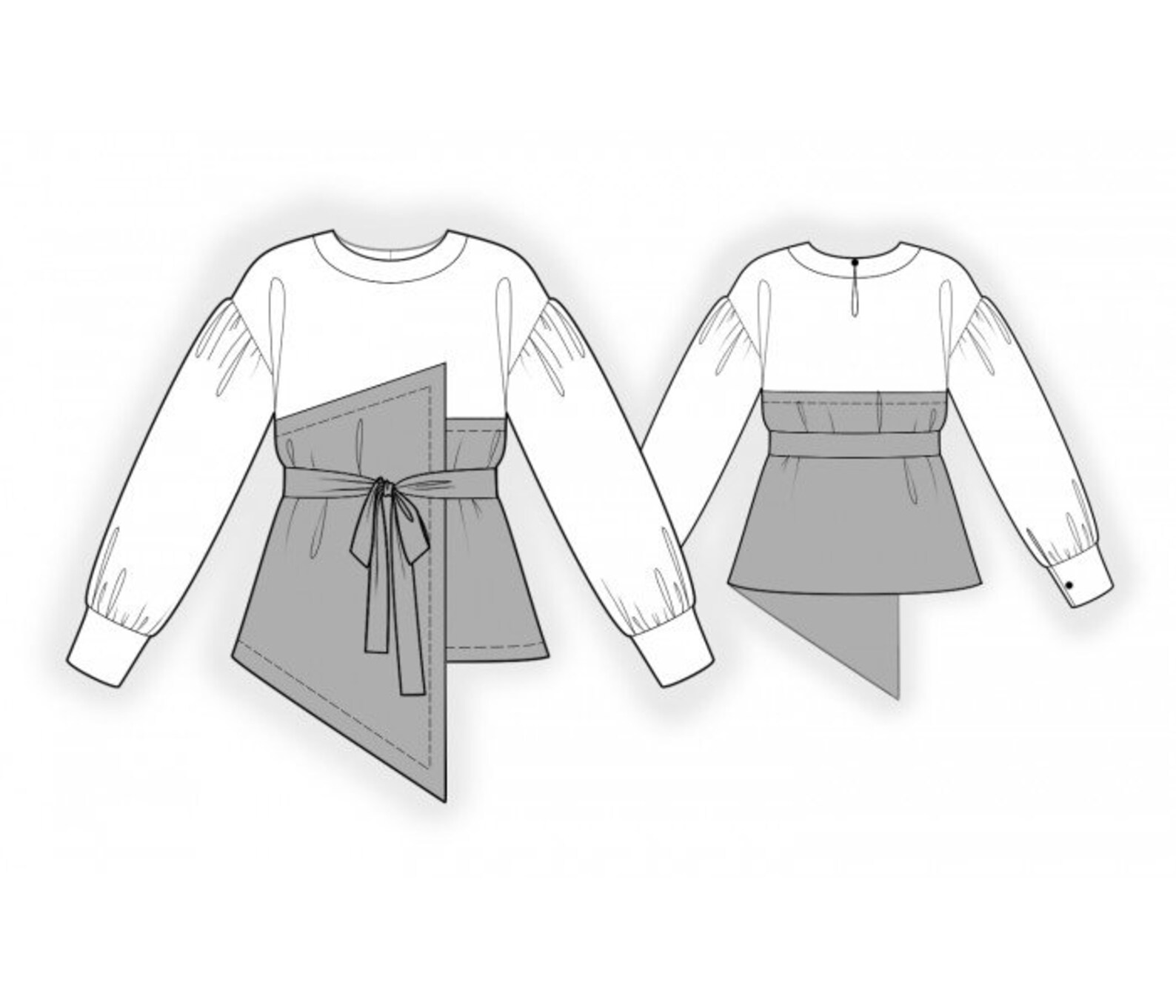 2382 Blouse Top Sewing Pattern PDF S-M-L-XL or Made to - Etsy