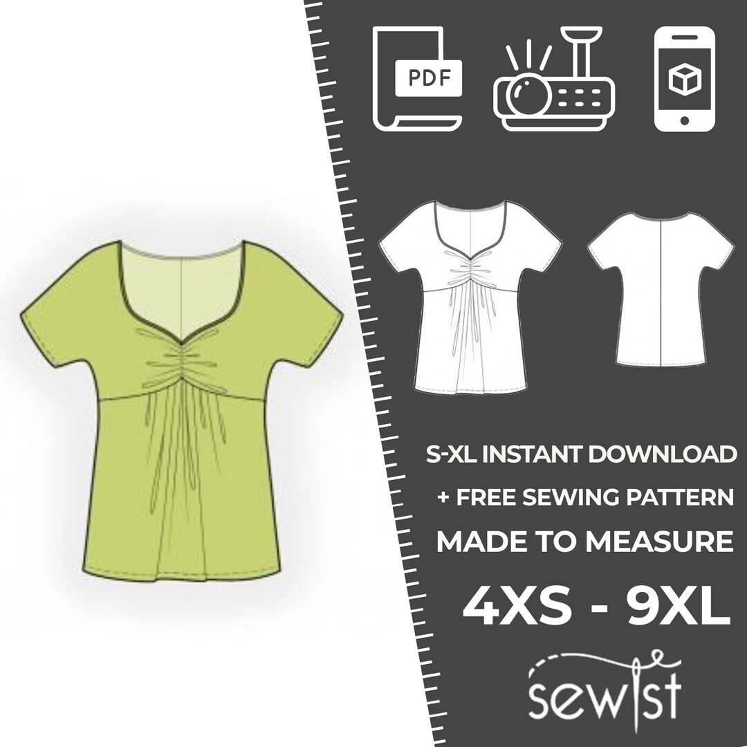 4062 Top Sewing Pattern PDF S-M-L-XL or Made to Measure Sewing Pattern ...