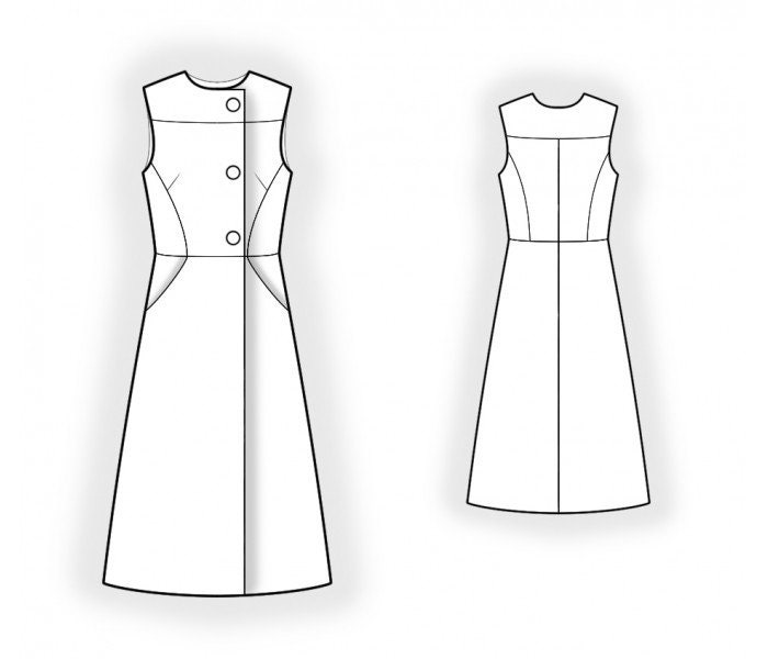 2470 Women's Dress Sewing Pattern PDF - S,M,L,XL / Custom Size ...