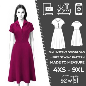 4578 Women's Dress Sewing Pattern PDF SMLXL / Custom - Etsy