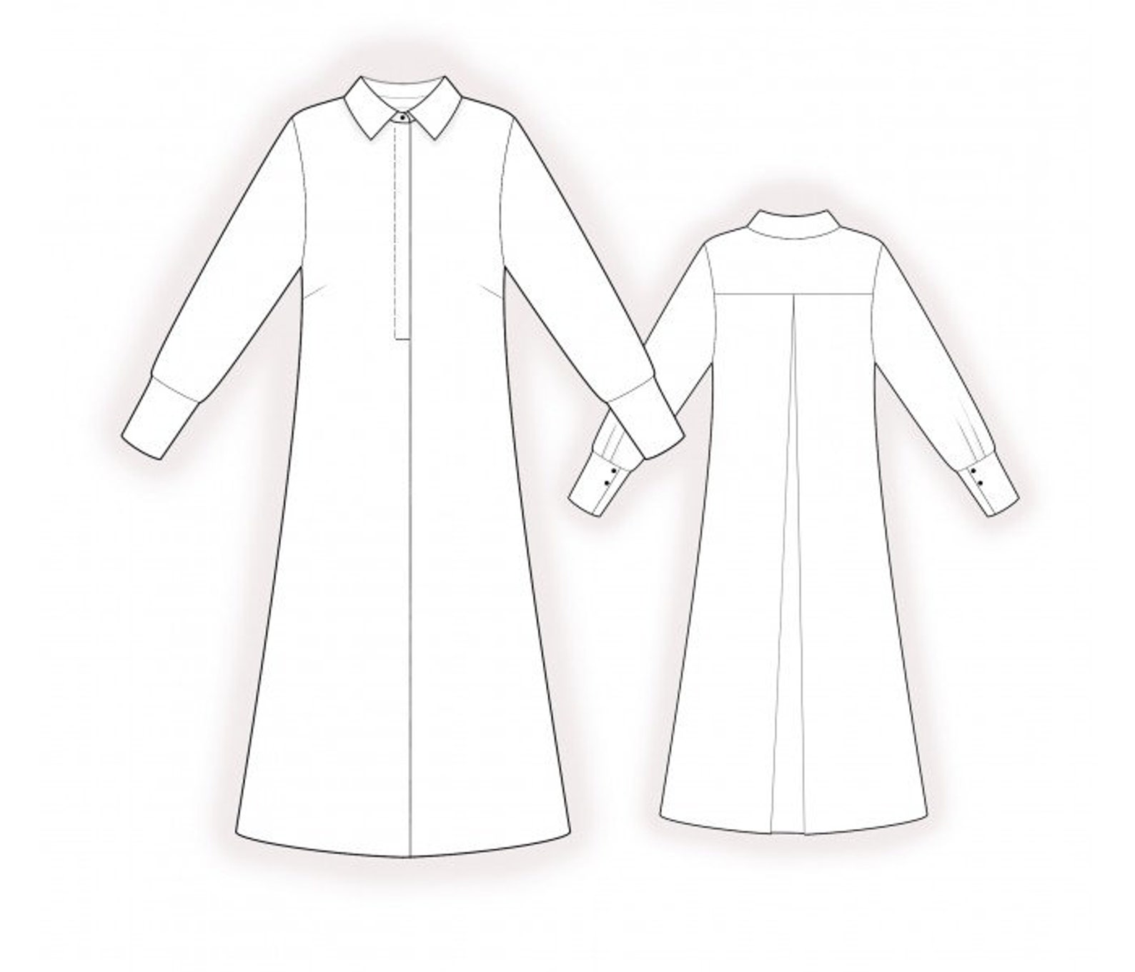 2455 Tunic Shirt Sewing Pattern PDF S-M-L-XL or Made to - Etsy