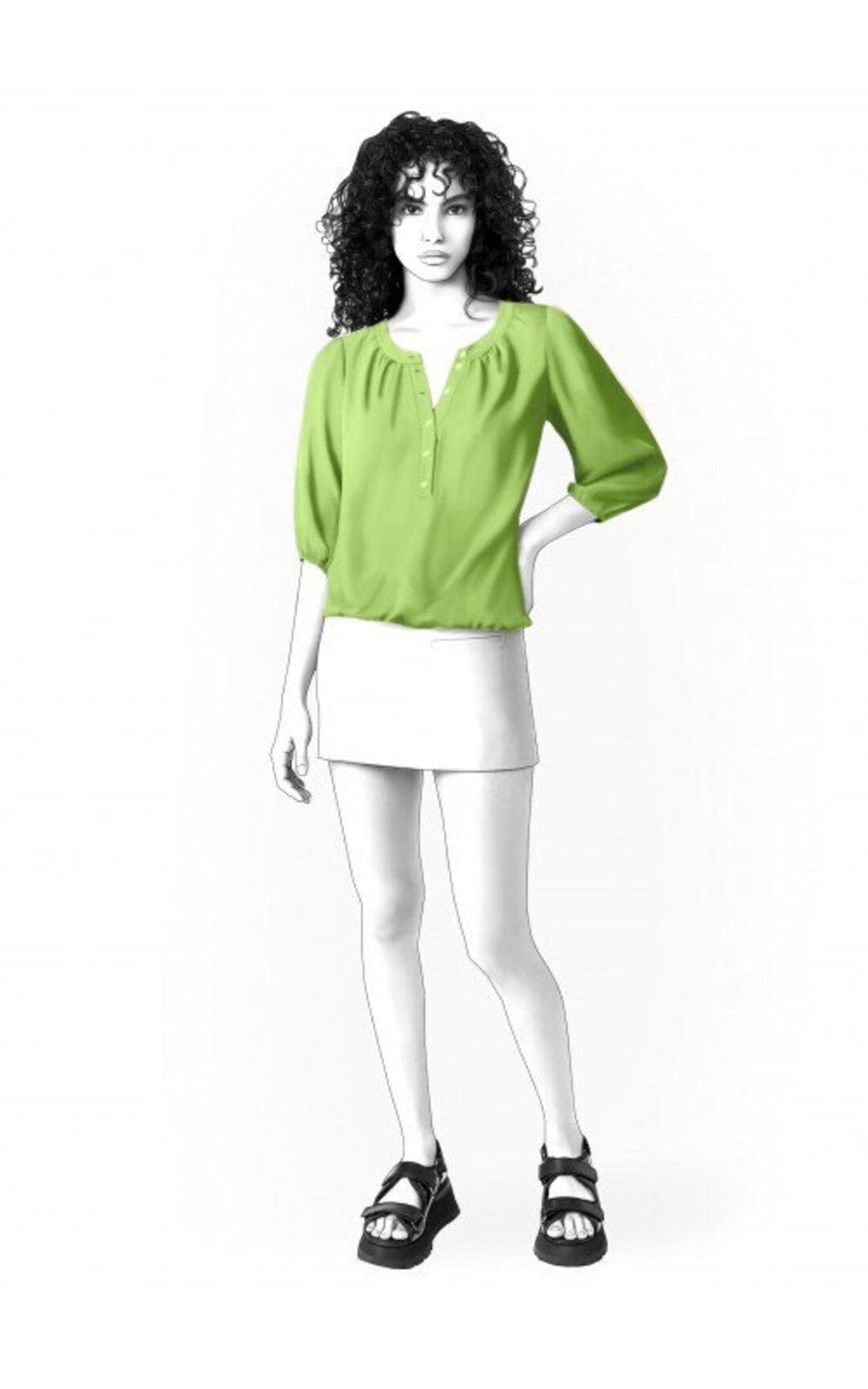 2562 PDF Blouse Sewing Pattern S-M-L-XL or Made to Measure - Etsy