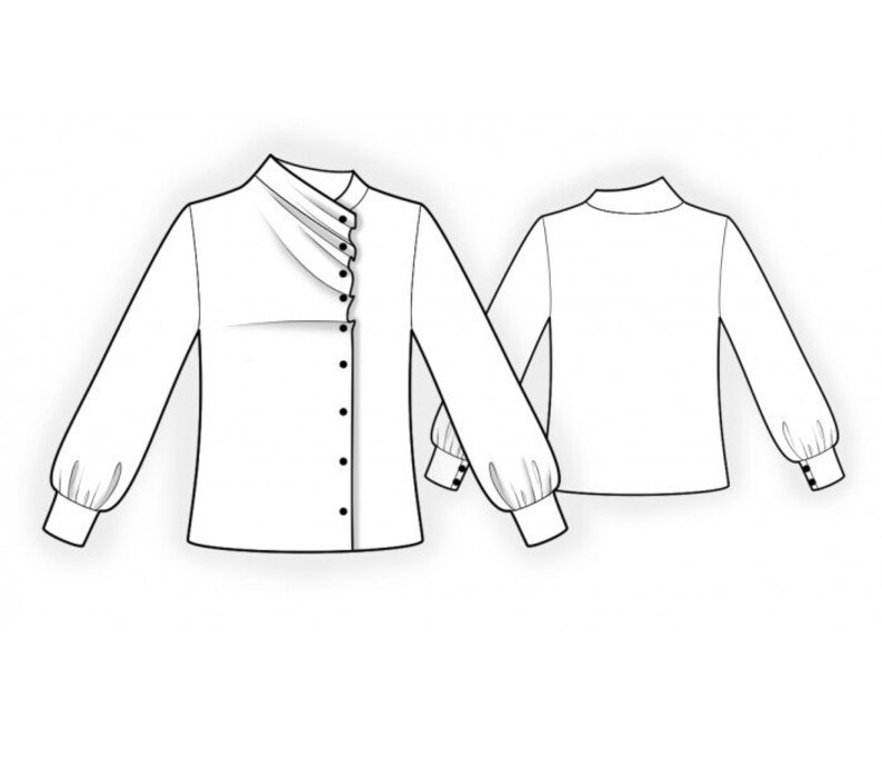 2458 Blouse Sewing Pattern PDF S-M-L-XL or Made to Measure - Etsy