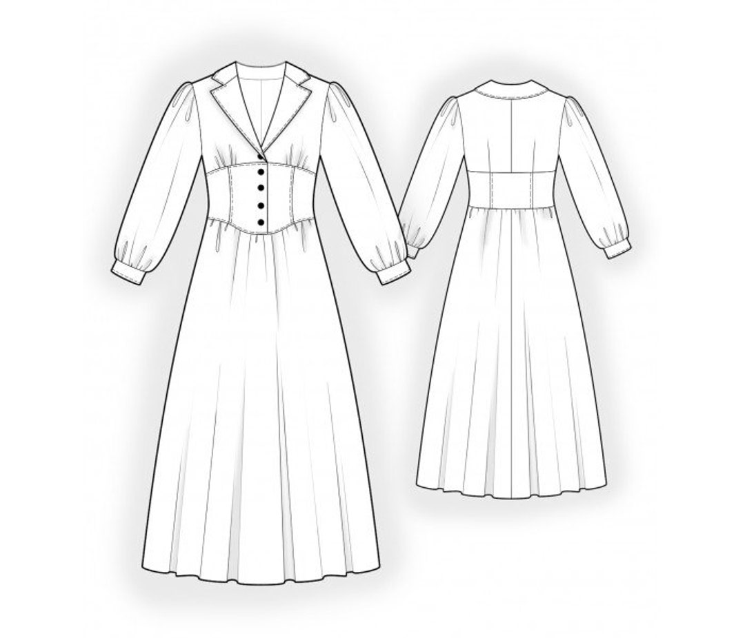 2114 Denim Dress Sewing Pattern PDF S-M-L-XL or Made to - Etsy