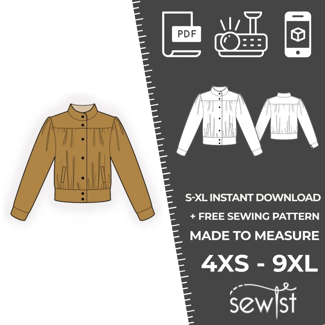 2616 PDF Corduroy Jacket Sewing Pattern S-M-L-XL or Made to Measure ...