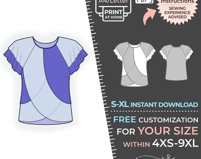 Perth Dress/blouse Pdf Sewing Pattern Size 46-54 - Etsy Canada