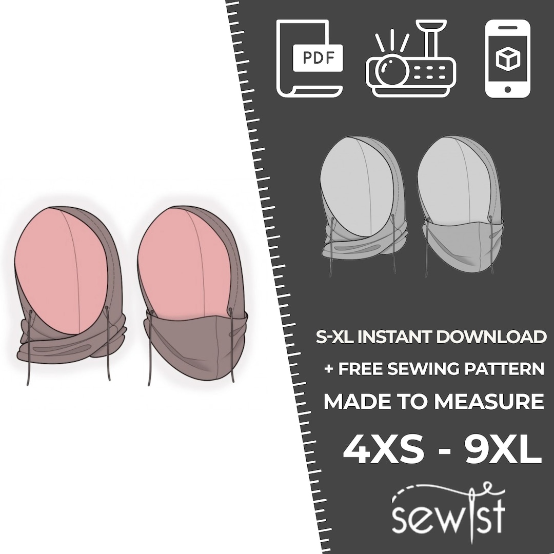 2375 Hood Sewing Pattern PDF S-M-L-XL or Made to Measure Sewing Pattern ...