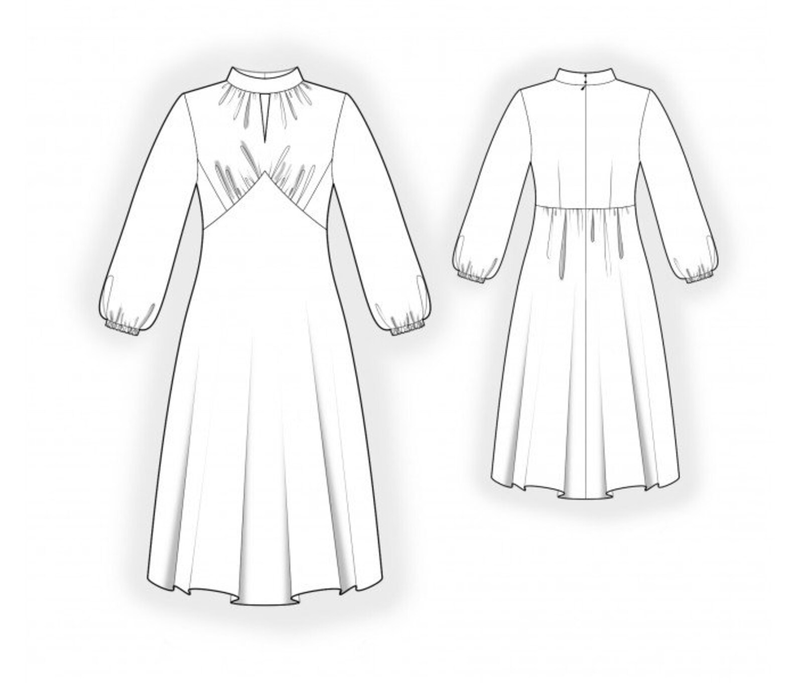 2625 Women's Dress Sewing Pattern PDF - S,M,L,XL / Custom Size ...