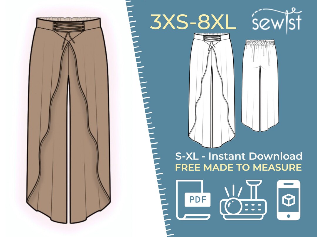 2270 Pants Sewing Pattern PDF S-M-L-XL or Made to Measure - Etsy