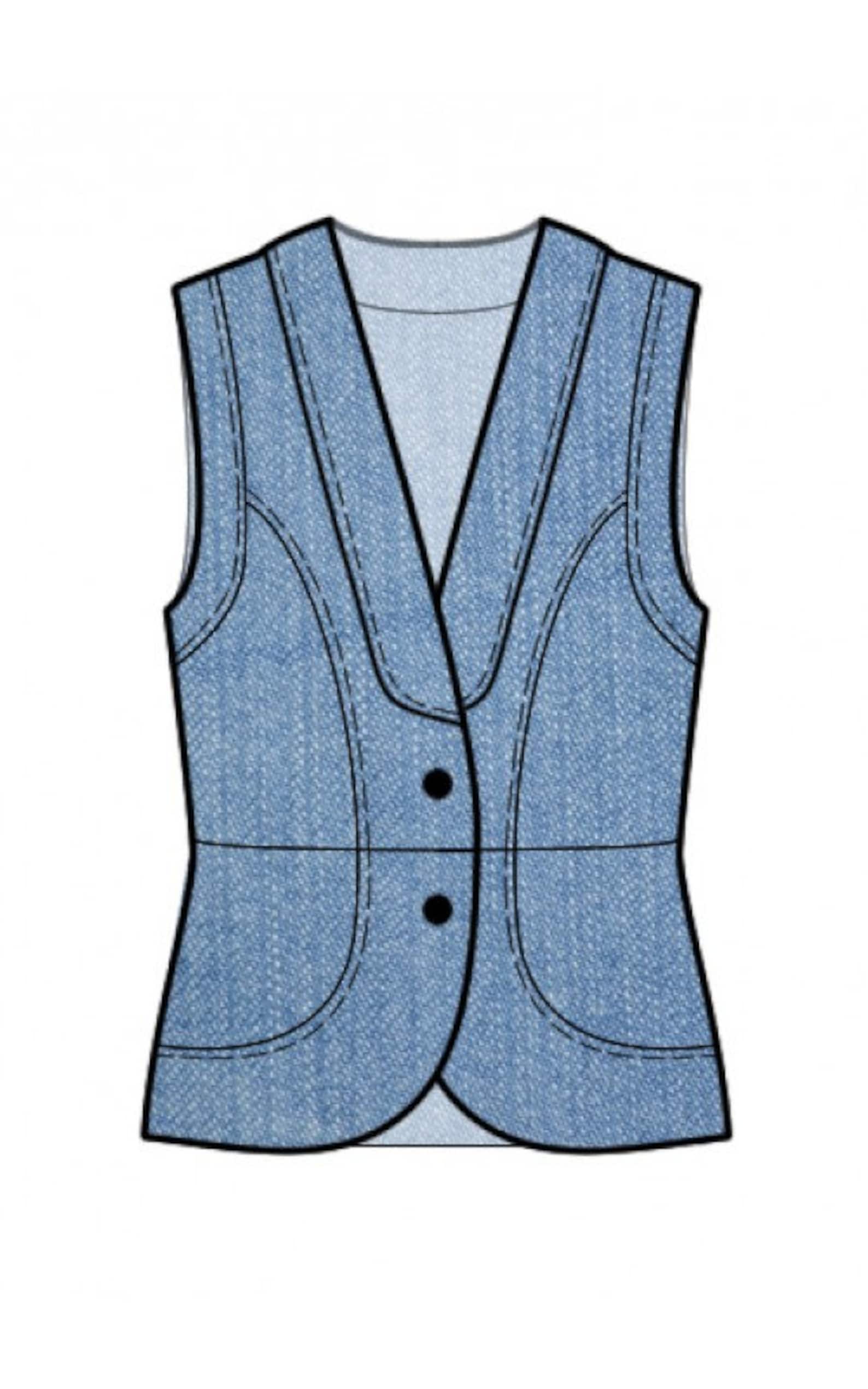 2396 Denim Vest Sewing Pattern PDF Download S-M-L-XL or Free - Etsy