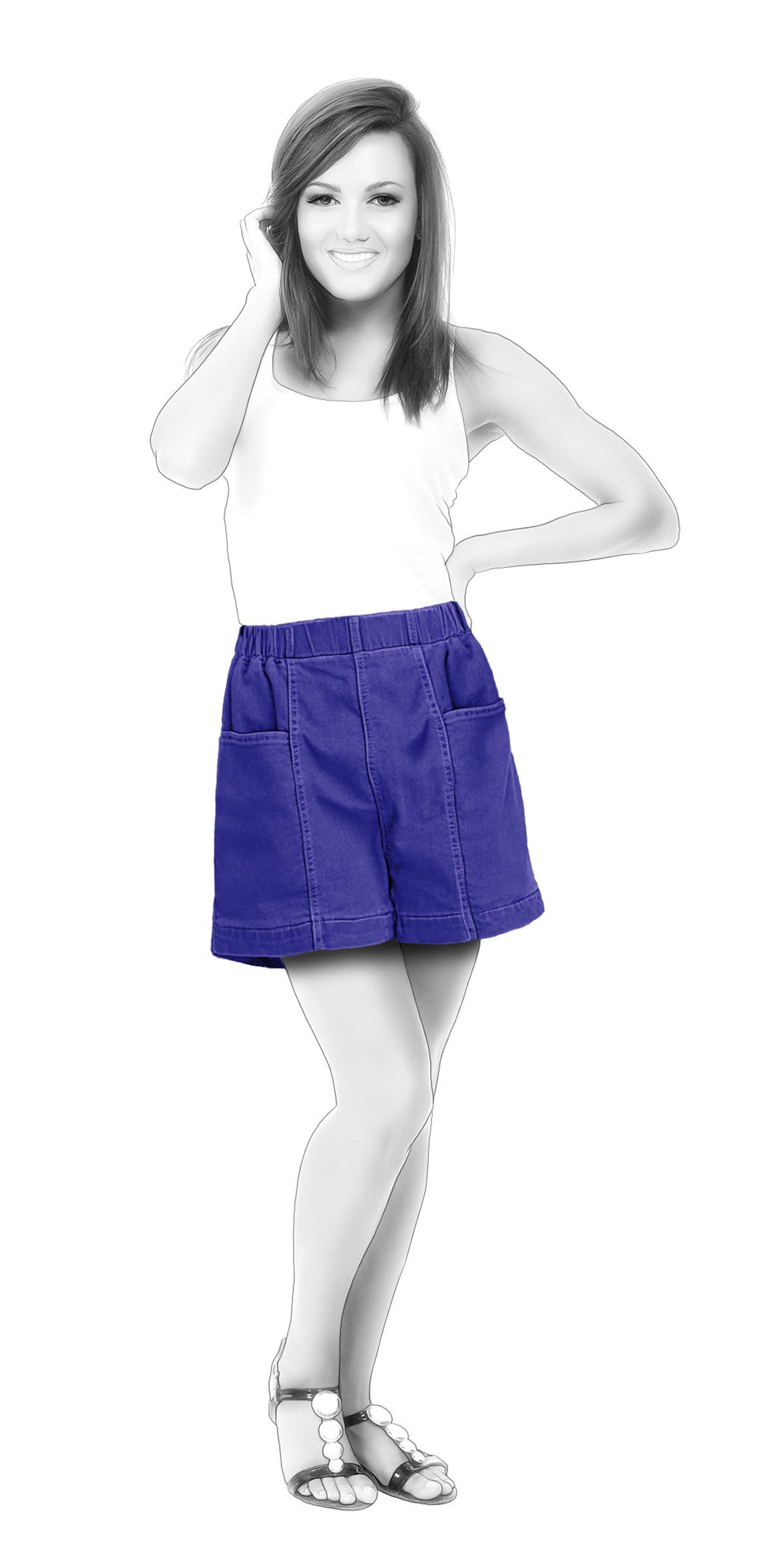 2324 Denim Shorts Sewing Pattern PDF S-M-L-XL or Made to - Etsy