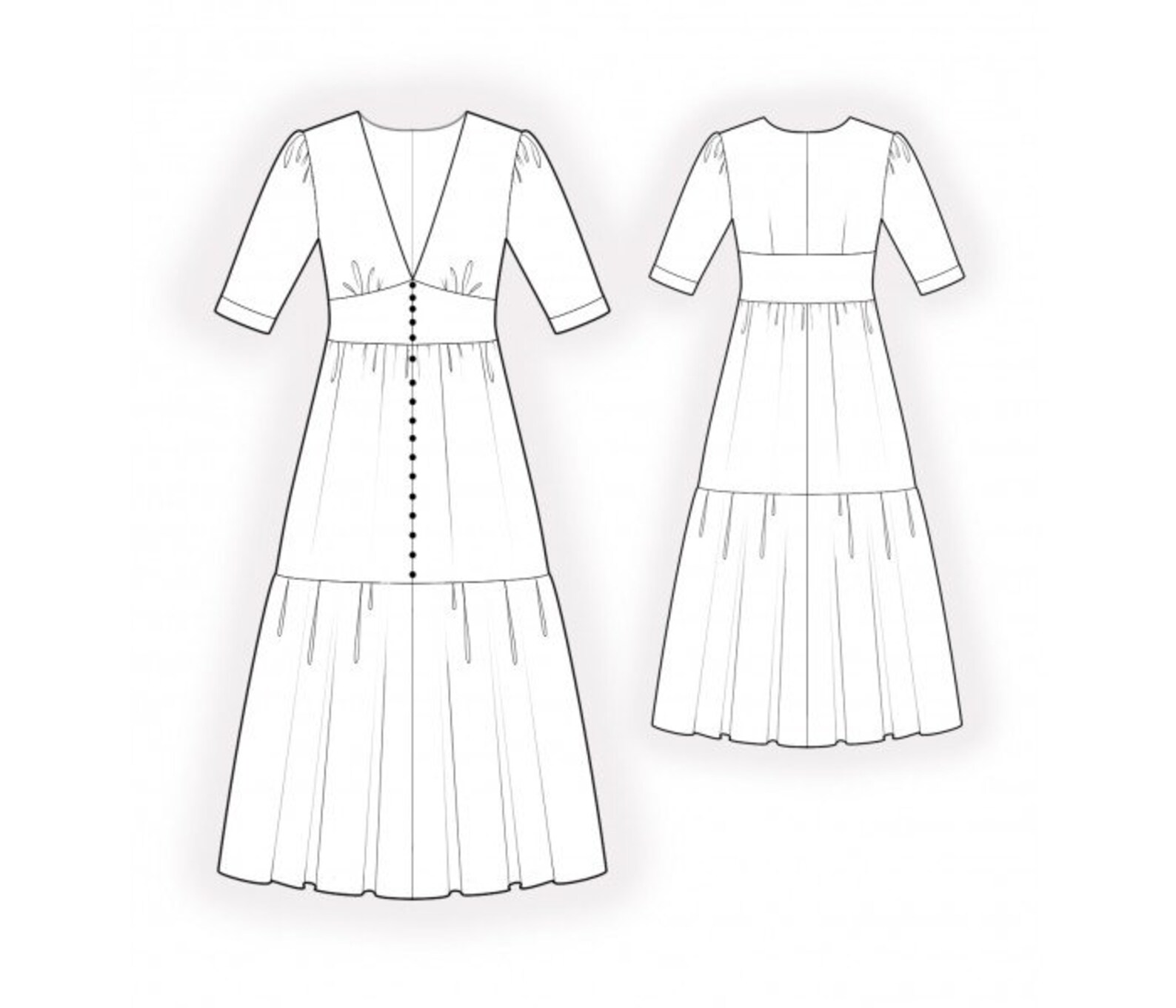 2124 Women's Dress Sewing Pattern PDF - S,M,L,XL / Custom Size ...