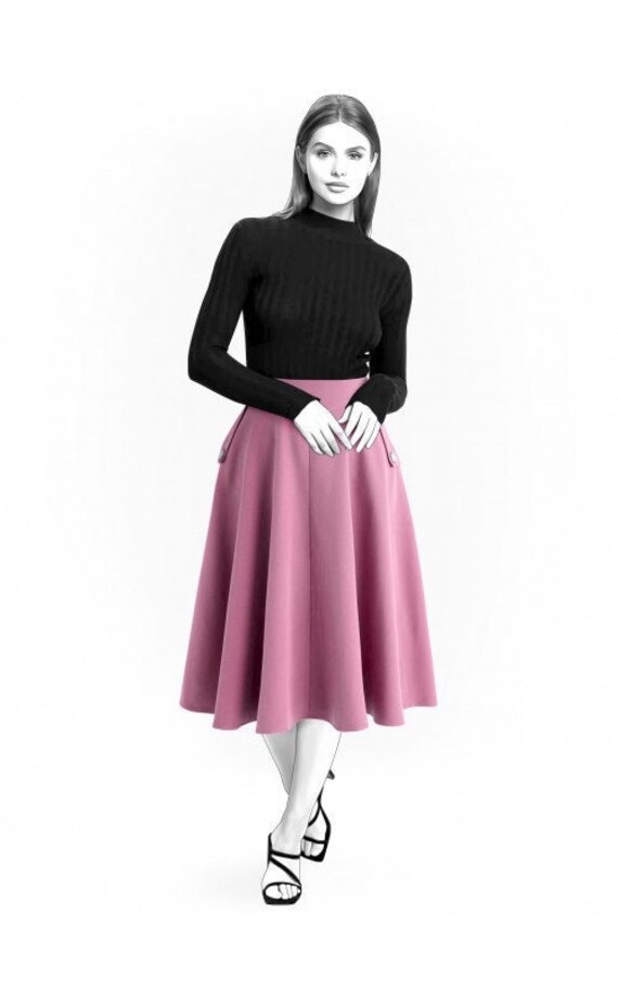 2370 Skirt Sewing Pattern PDF S-M-L-XL or Made to Measure - Etsy