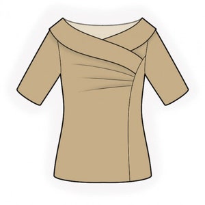 2119 Top With Pleat and Open Shoulders - S-M-L-XL or Made to Measure ...