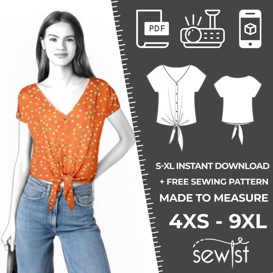 2457 Top Sewing Pattern PDF S-M-L-XL or Made to Measure Sewing Pattern ...