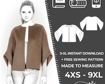 2047 Jacket Sewing Pattern PDF Download, S-M-L-XL or Free Made to ...