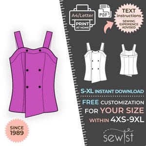 2330 Top Sewing Pattern PDF - S-M-L-XL or Made to Measure Sewing ...