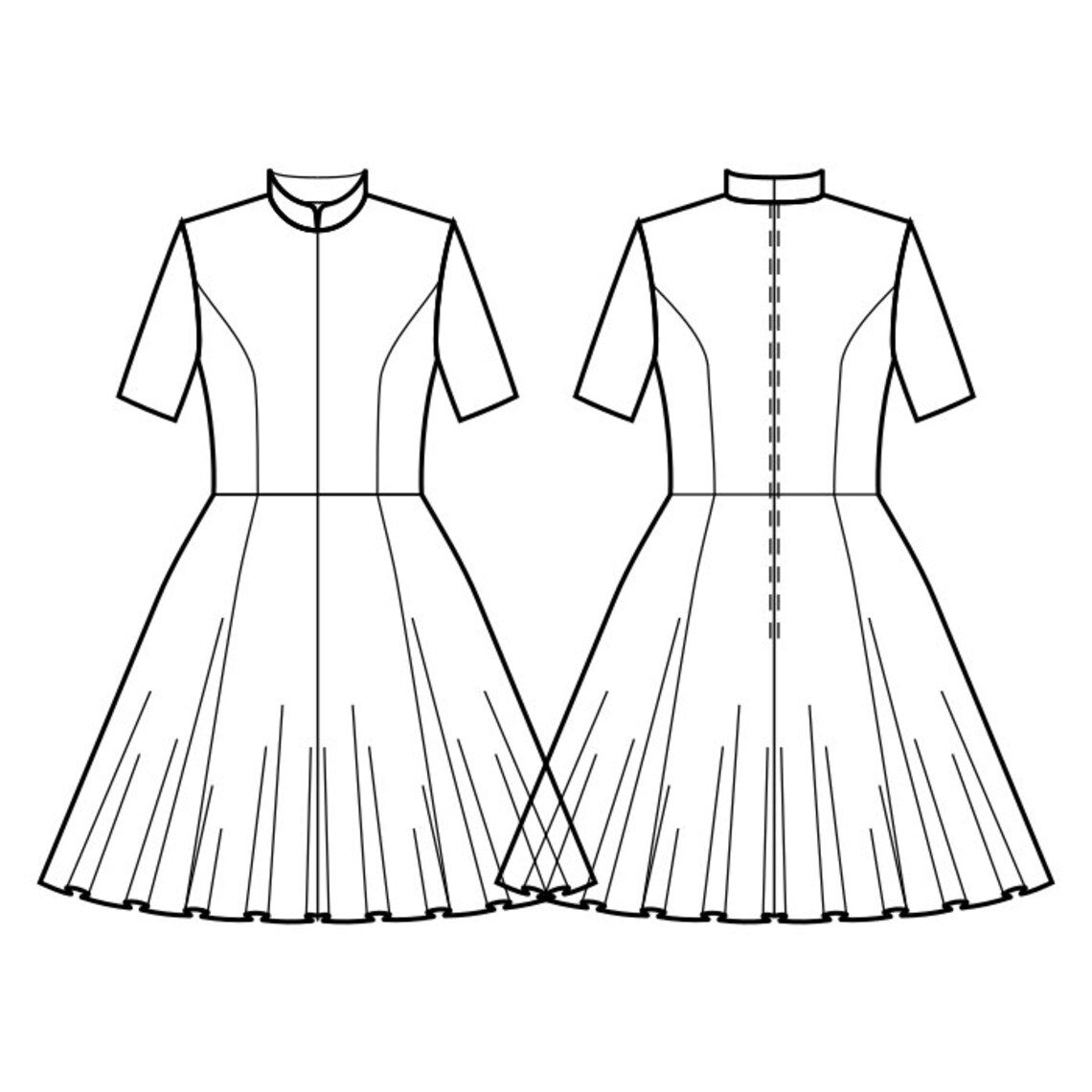 Women's Color Block Dress Sewing Pattern PDF - 4xs-9xl/custom Size ...