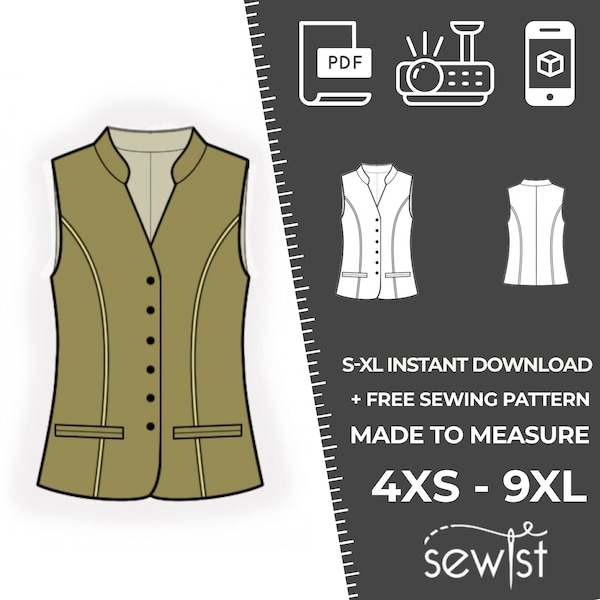 Vest Sewing Pattern - Etsy