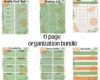 Printable Organization Bundle, Weekly Planner, Meal Planner, Printable ...