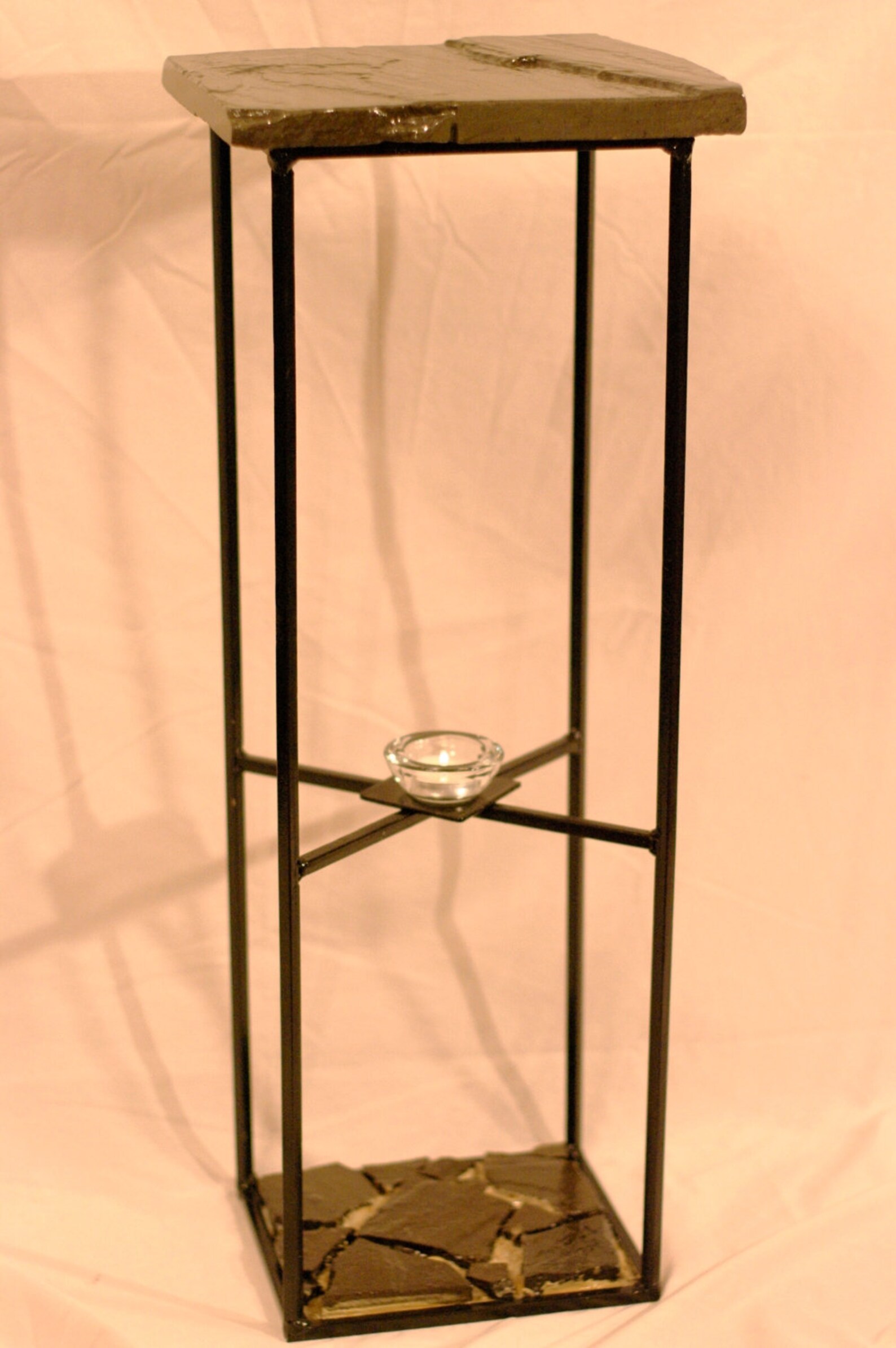 Wrought Iron and Stone Accent Table - Etsy