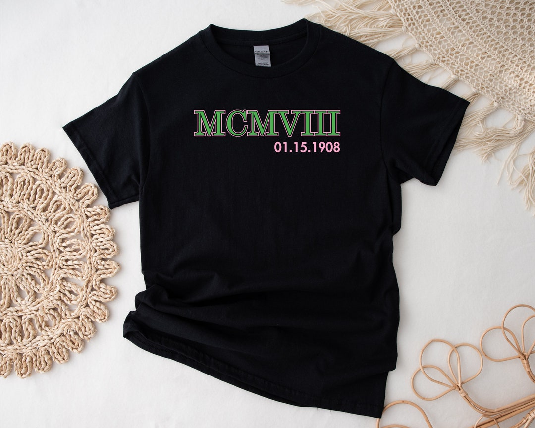 MCMVIII Shirt AKA Sorority Shirt Pink and Green Soror Gift Akaversary ...