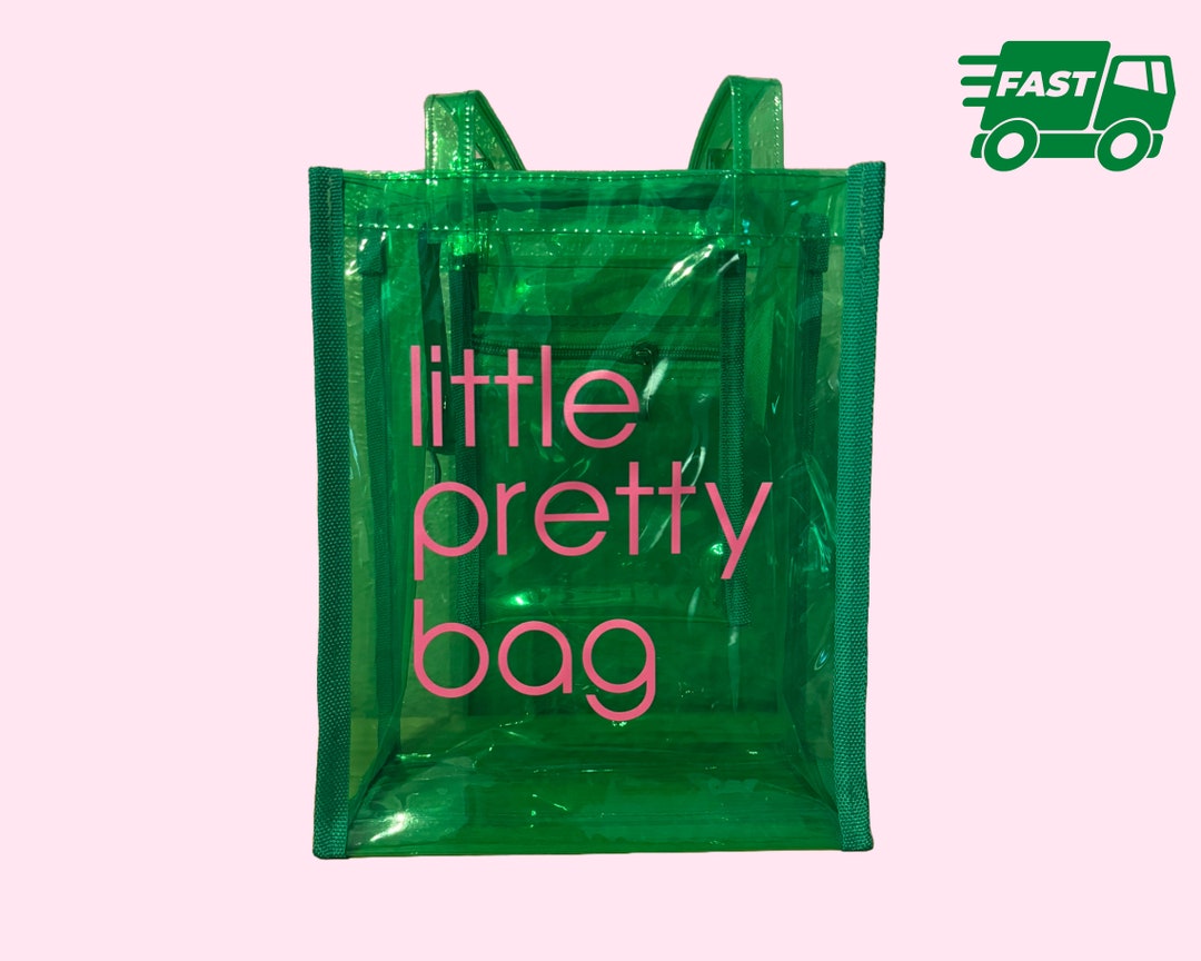 Little Pretty Bag Neon Clear PVC Small Hand-carry Tote Bag Pink and ...