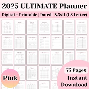2025 Pink Planner Pink 2025 Digital Planner 2025 Planner Bundle Dated ...