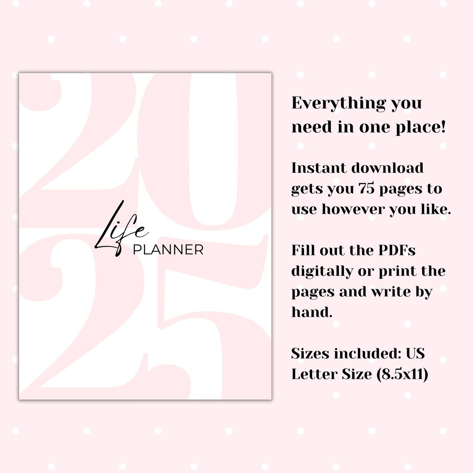 2025 Pink Planner Pink 2025 Digital Planner 2025 Planner Bundle Dated ...