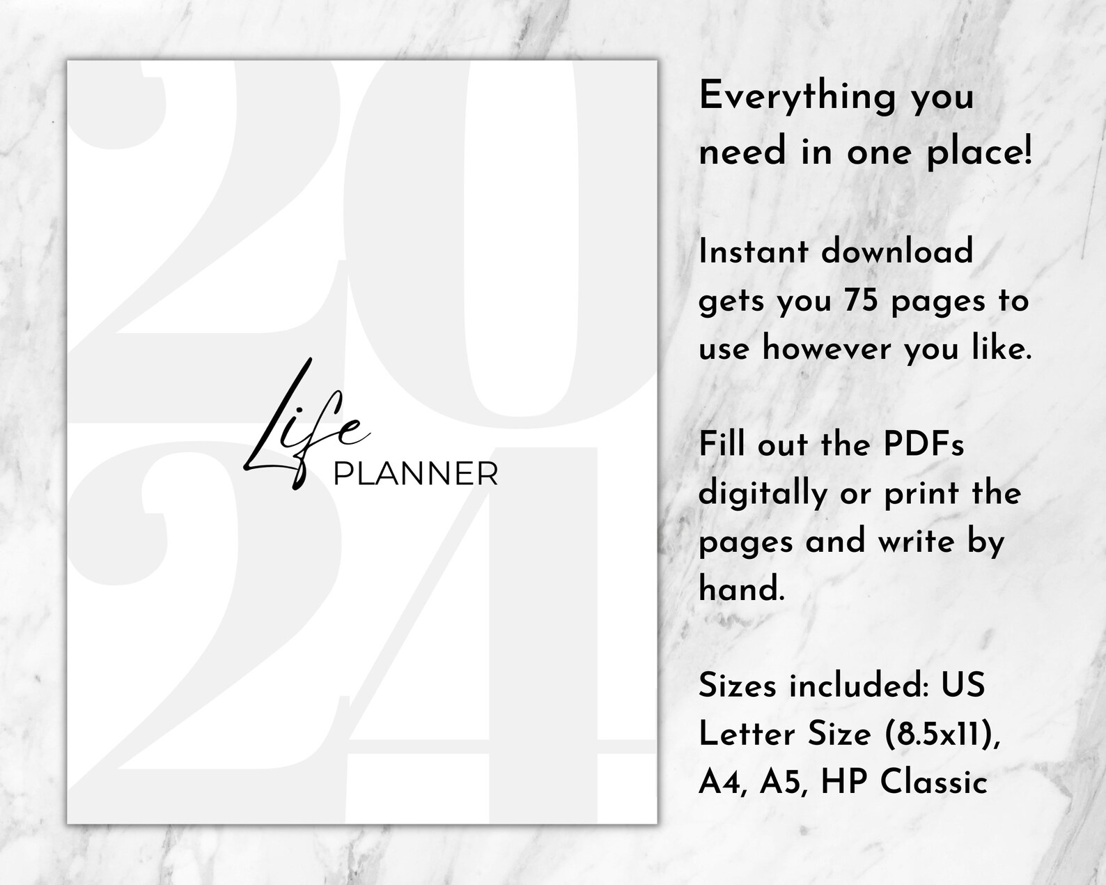 Life Planner 2024 Planner 2024 Digital Planner 2024 Planner Bundle ...