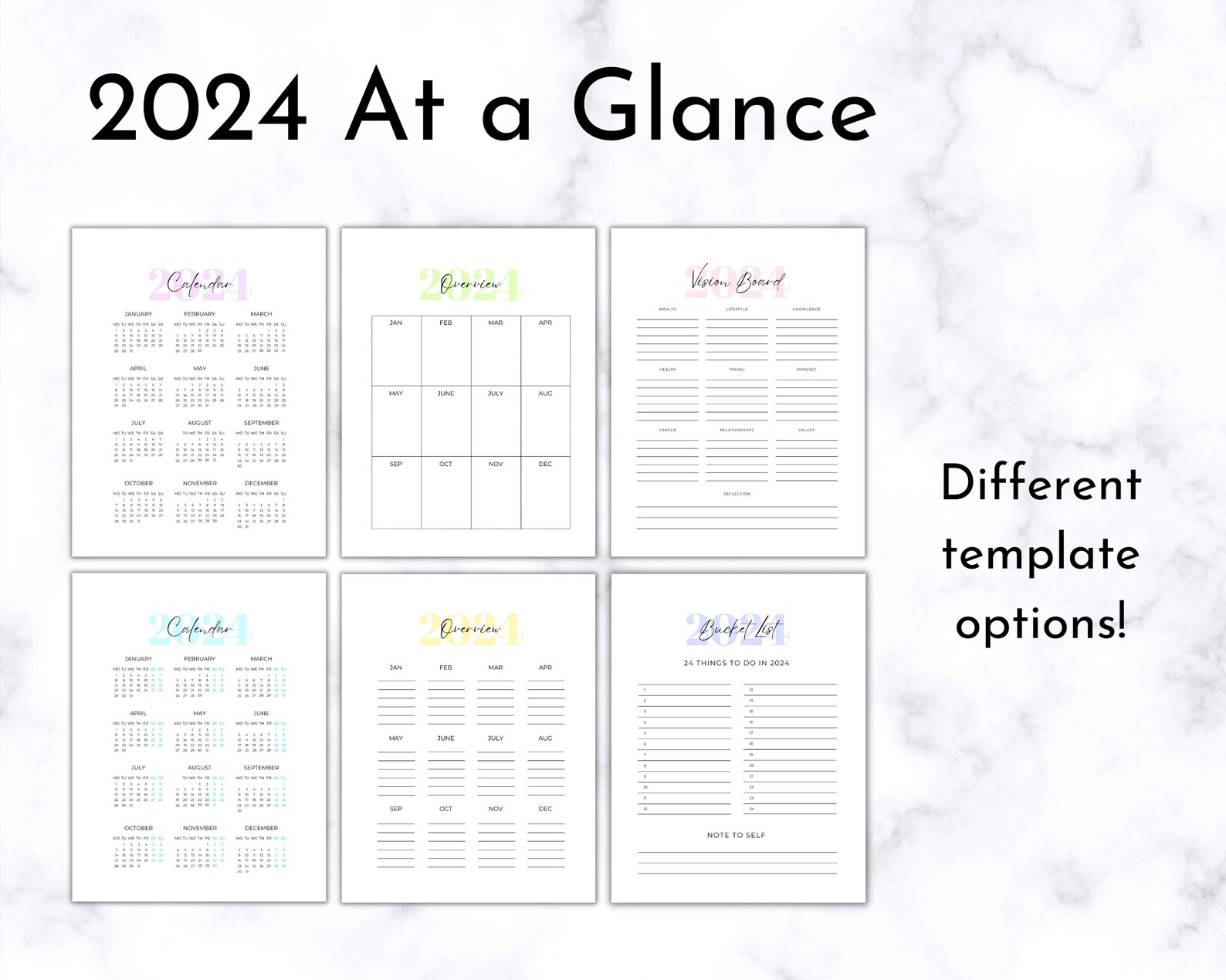 2024 Planner 2024 Digital Planner 2024 Planner Bundle Dated Planner ...