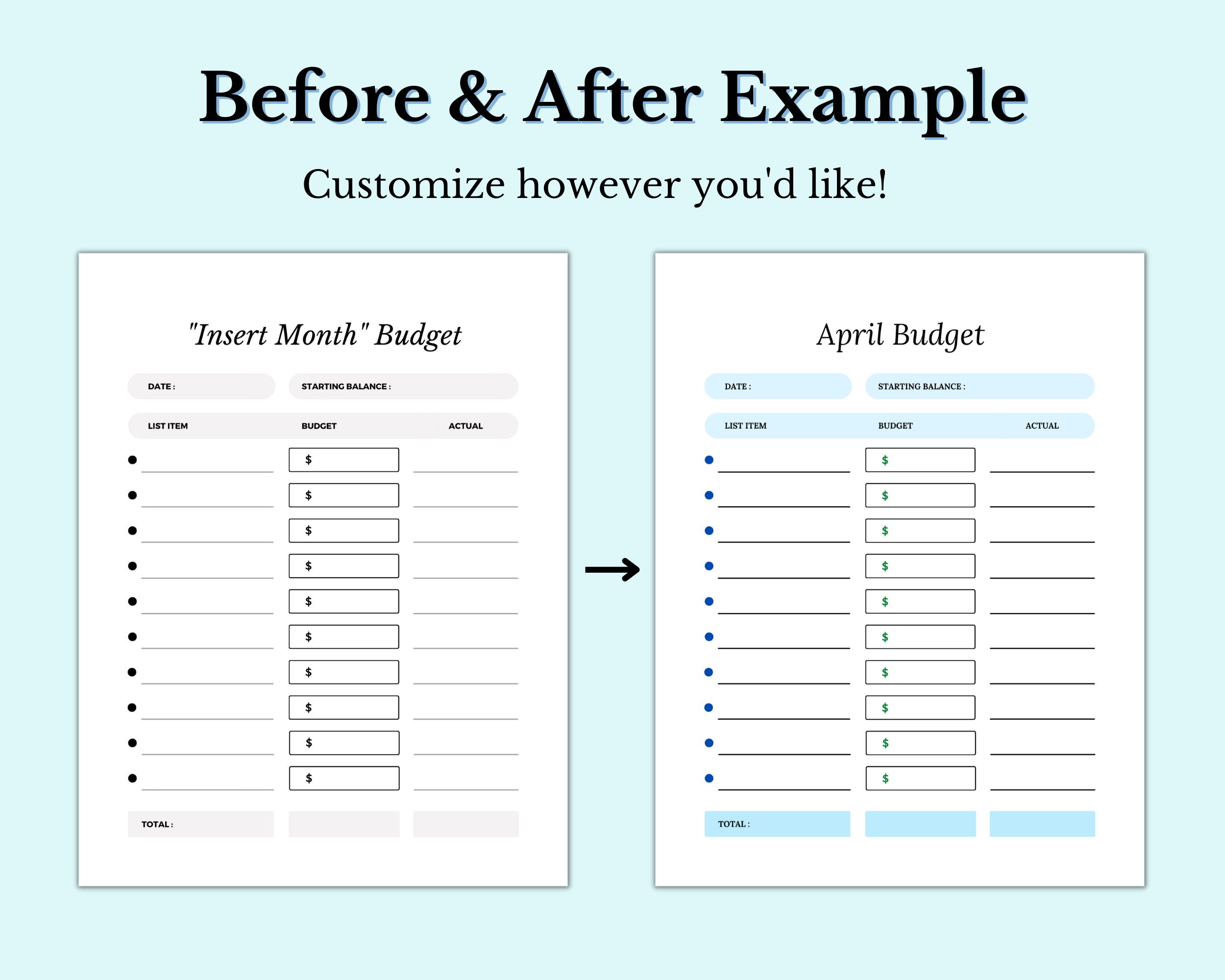 EDITABLE Budget Planner Budget Tracker Monthly Budget Template A4, A5 ...